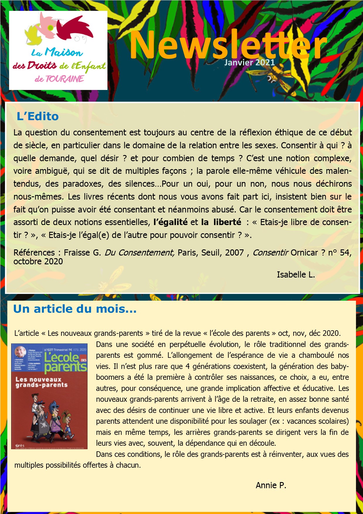 Newsletter MDET mars 2021 - la Maison des Droits de l'Enfant de Touraine